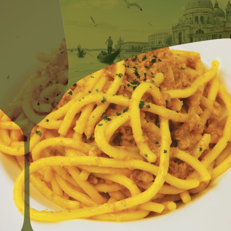 bigoli with duck sauce – Consorzio vini DOC delle Venezie